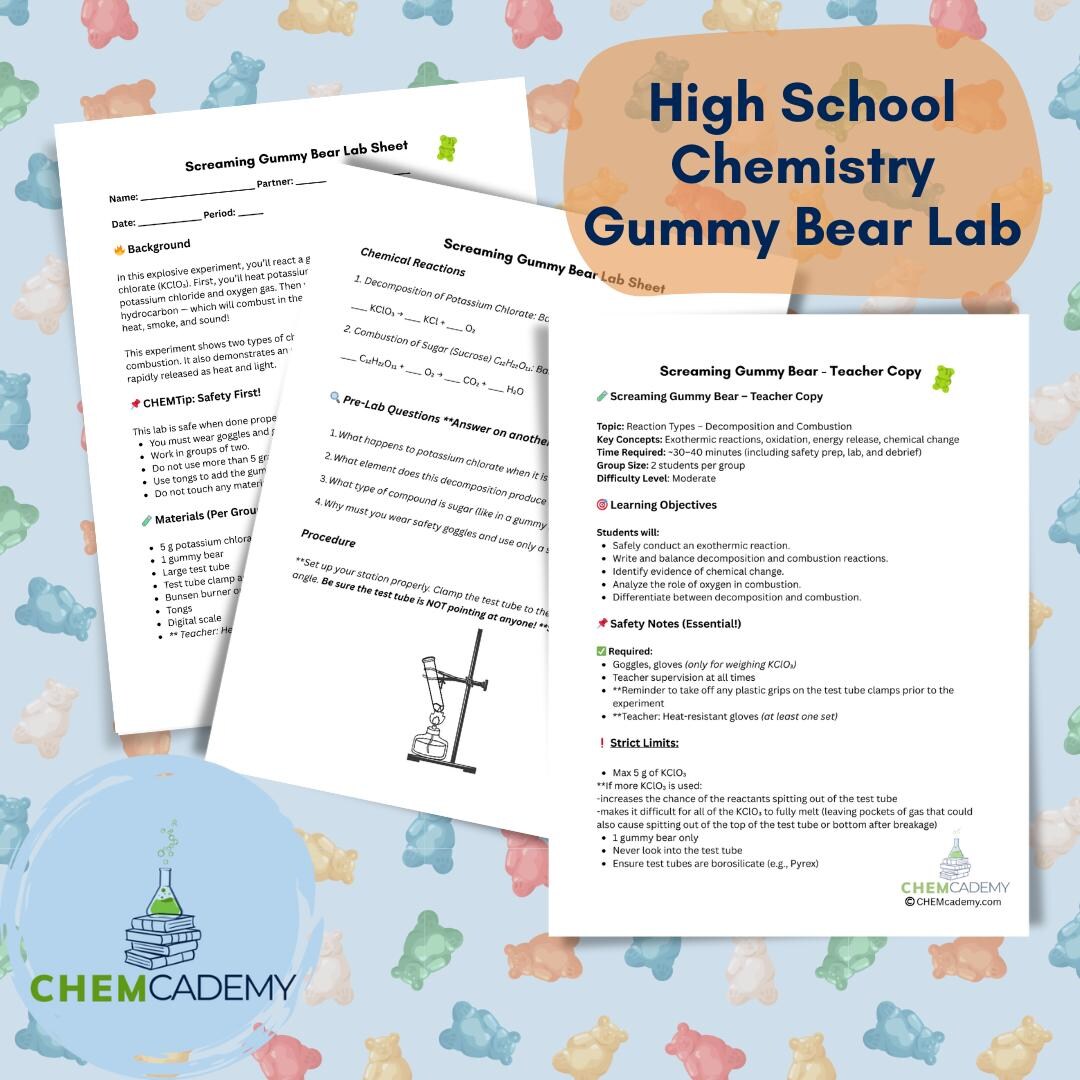 High School Chemistry Lab: Screaming Gummy Bear Experiment (student ...