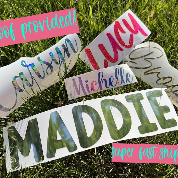 Vinyl Name Sticker - Etsy