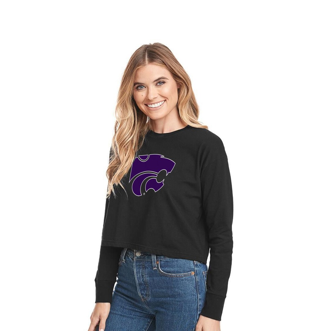 KSU Long Sleeve Crop Top | Super Soft! | K-state ® Outline Powercat ...