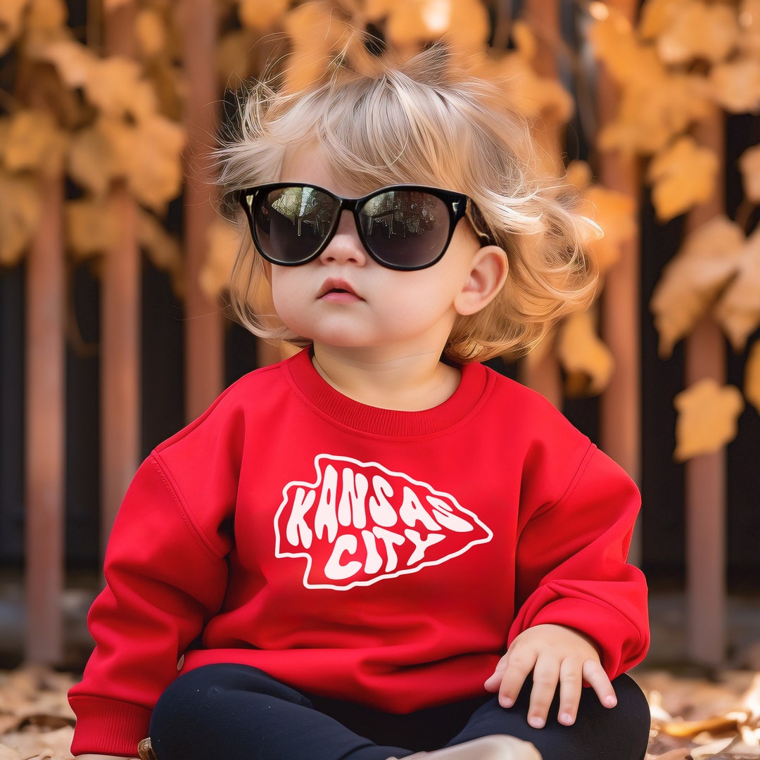 Toddler Youth Kansas City Retro Arrowhead | Red Sweatshirt Long & Short ...