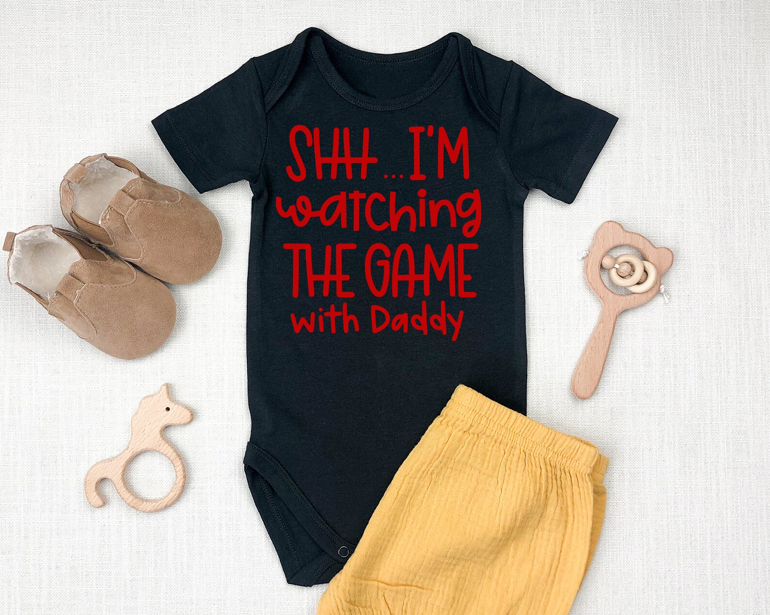 Shh.. I'm Watching the Game With Daddy | Gerber ONESIE® Brand Unisex ...