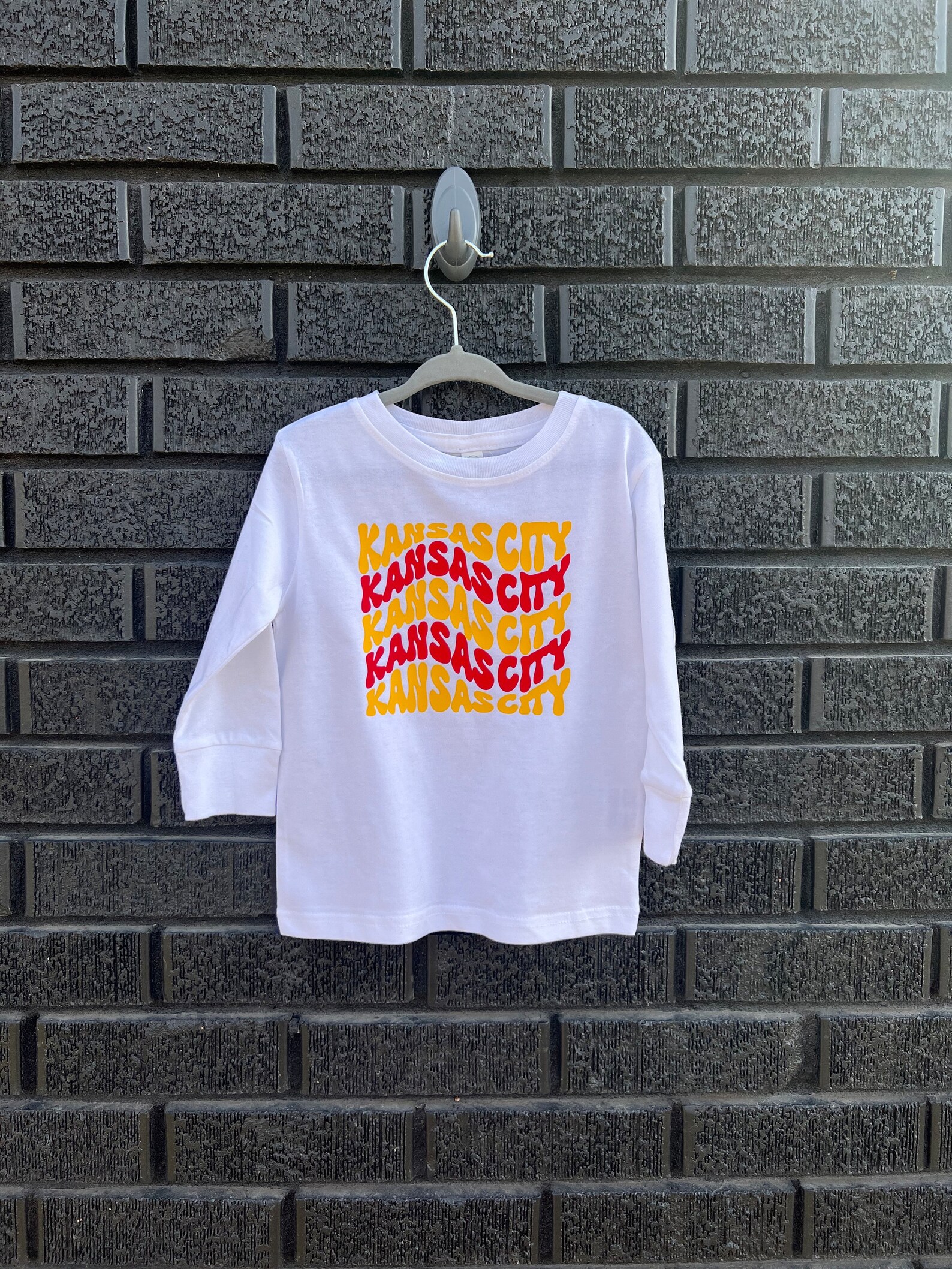 Youth & Toddler Kansas City Retro White Long and Short Sleeve T-shirt ...