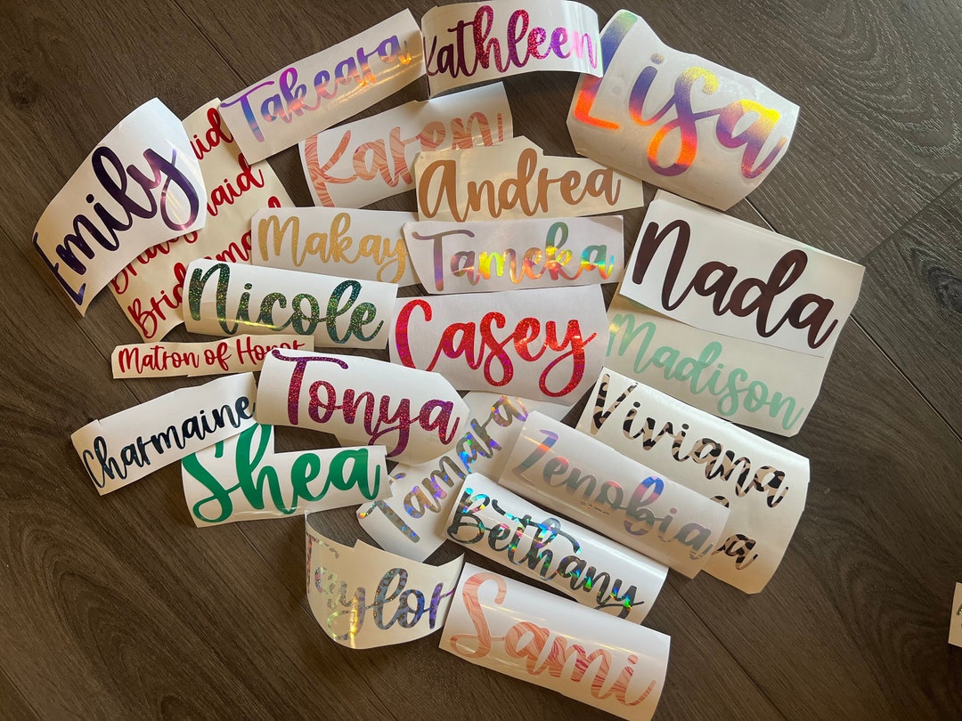 Custom Vinyl Name Decal DIY Groomsmen Bridesmaid Bottle Tumbler ...