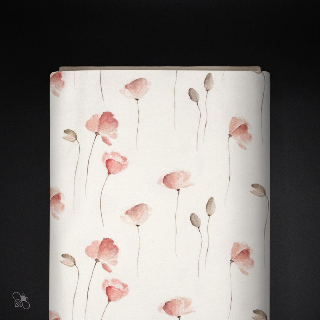 Organic Jersey With Poppy Print / Own Design / Gots-certified / In ...