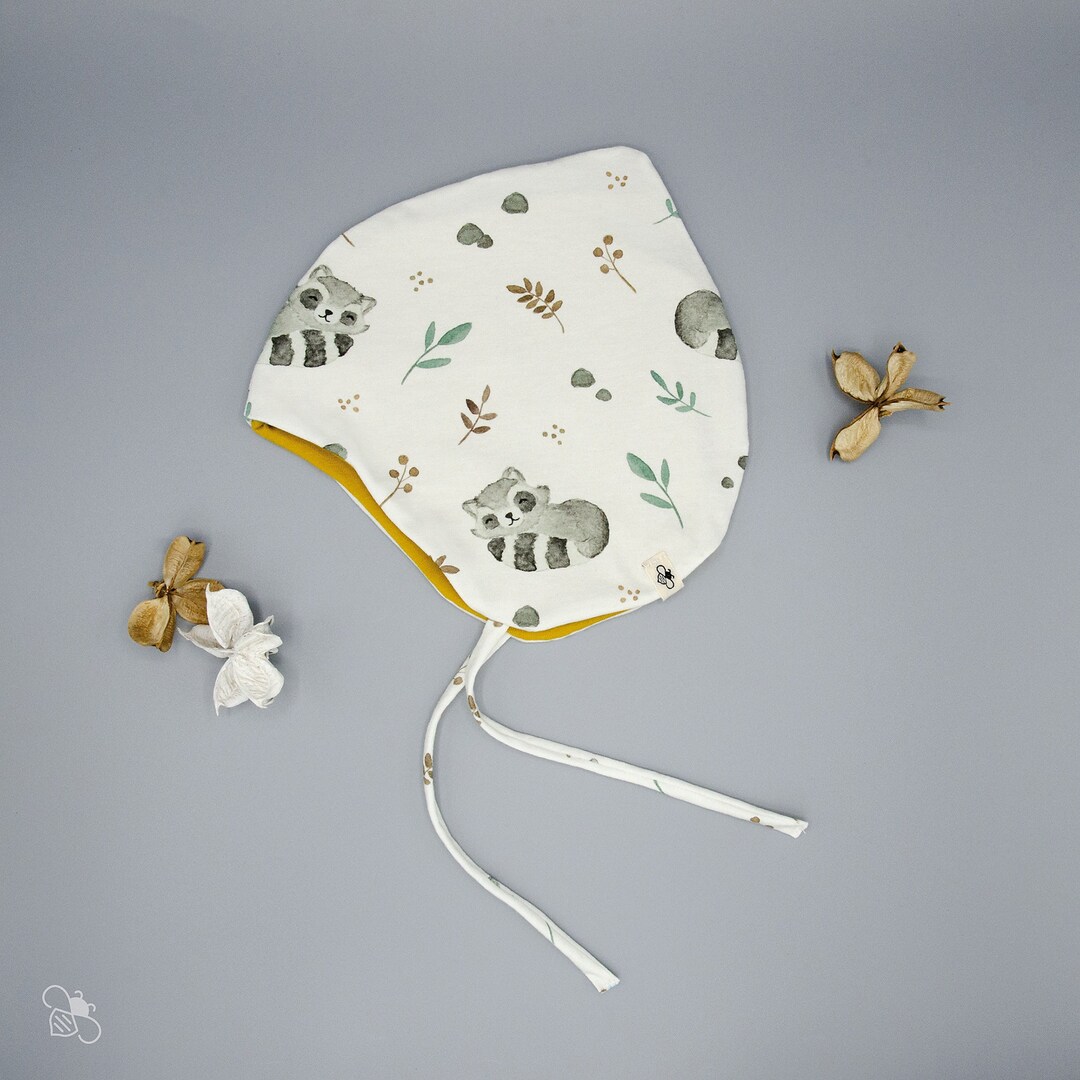 Dwarf Cap With Raccoon Print and Mustard Yellow Lining With - Etsy