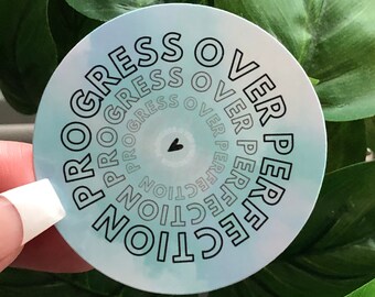 Progress Over Perfection Sticker Rainbow Sticker Progresss - Etsy