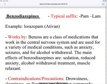 Pharmacology Flash Cards - Etsy