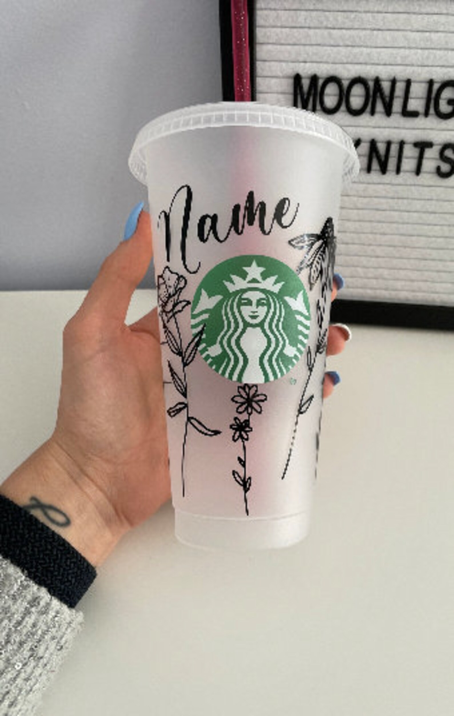 Floral Starbucks Cold Cup, Starbucks Cold Cup With Flowers| Starbucks ...