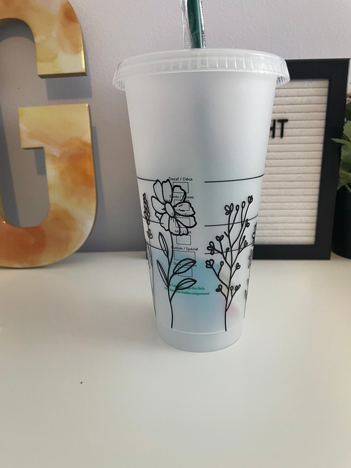 Floral Starbucks Cold Cup, Starbucks Cold Cup With Flowers| Starbucks ...