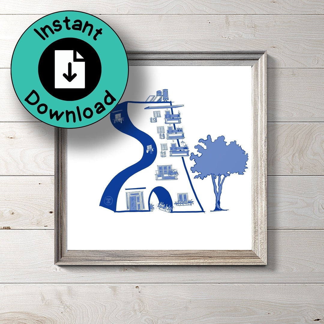 Hebrew Alphabet Letter Gimel Tel-aviv Israel Bauhaus Architecture Gift ...