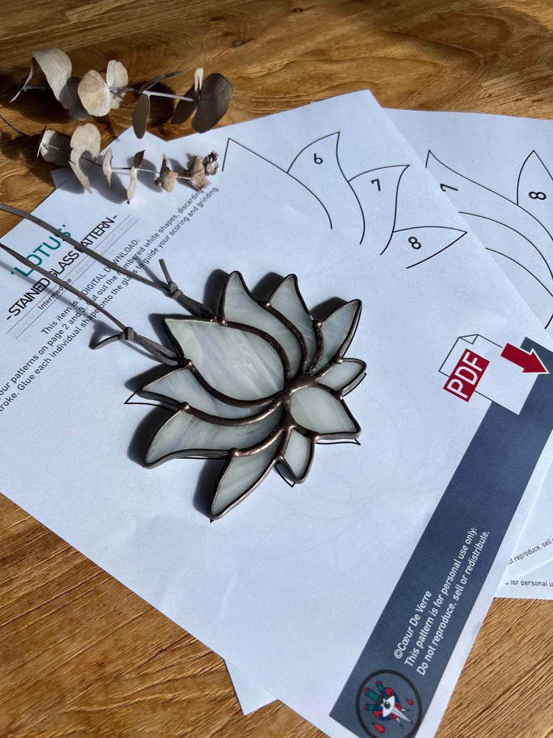 LOTUS - Stained Glass Pattern (hobby License) - Etsy