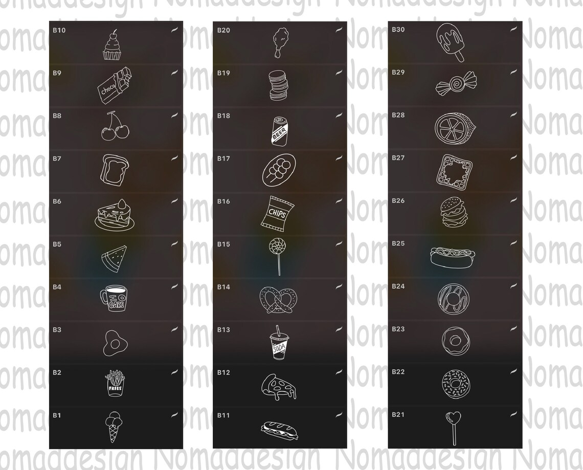 50 Food Procreate Stamp - Food Procreate Brushes - Food Stamp - Cute ...