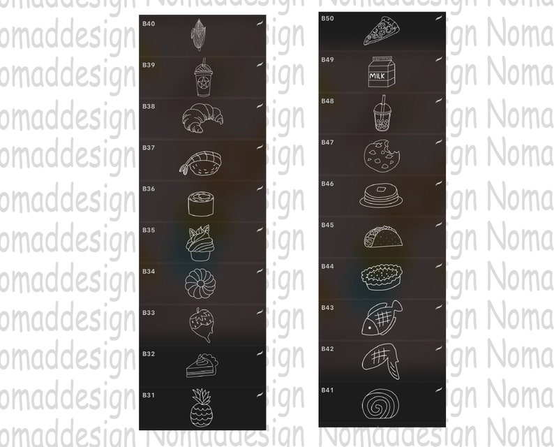 50 Food Procreate Stamp - Food Procreate Brushes - Food Stamp - Cute ...