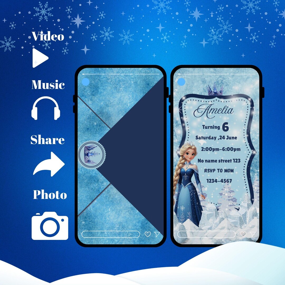 Instant Download Animated Frozen Party Invite - Make Her Birthday ...