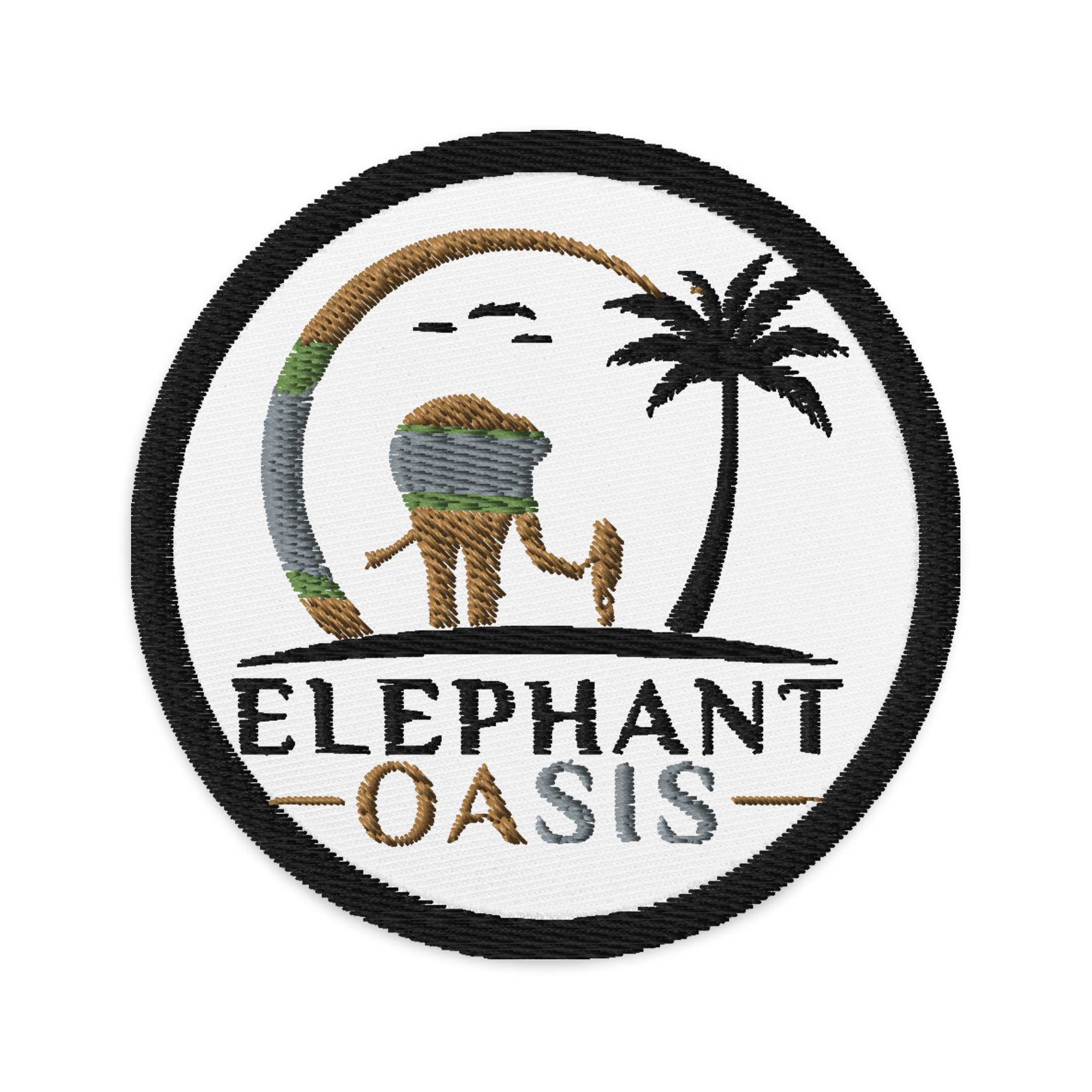 Elephant Oasis Embroidered Patches - Etsy