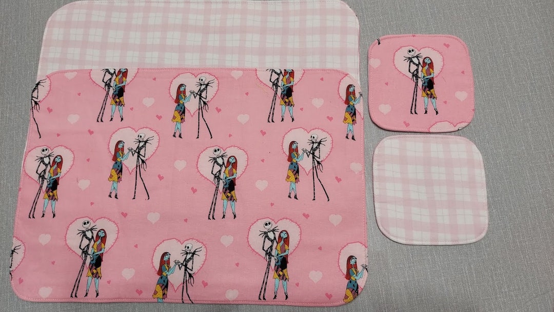 Jack Skellington Set of (4) Rectangle W/coasters, Washable, Reversible ...