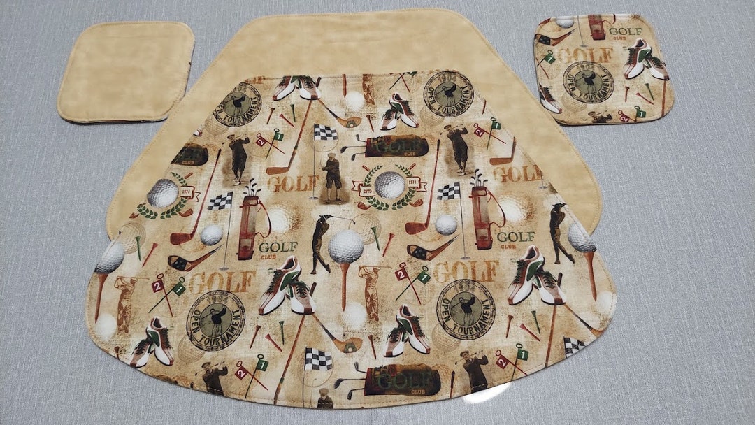 Golf Item (2) Wedge Placemats W/ Coasters ,washable, Reversible, Great ...