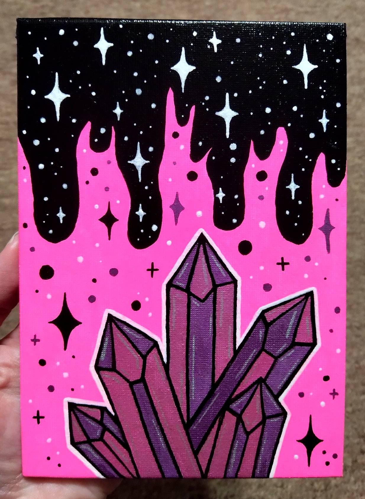 Space Drip Crystals Painting - Etsy