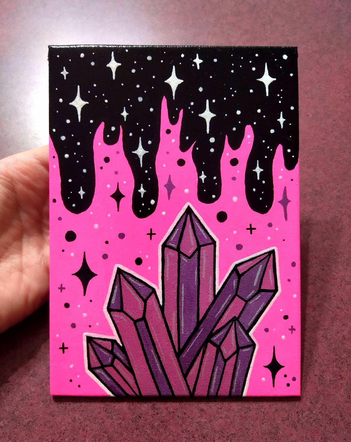 Space Drip Crystals Painting - Etsy