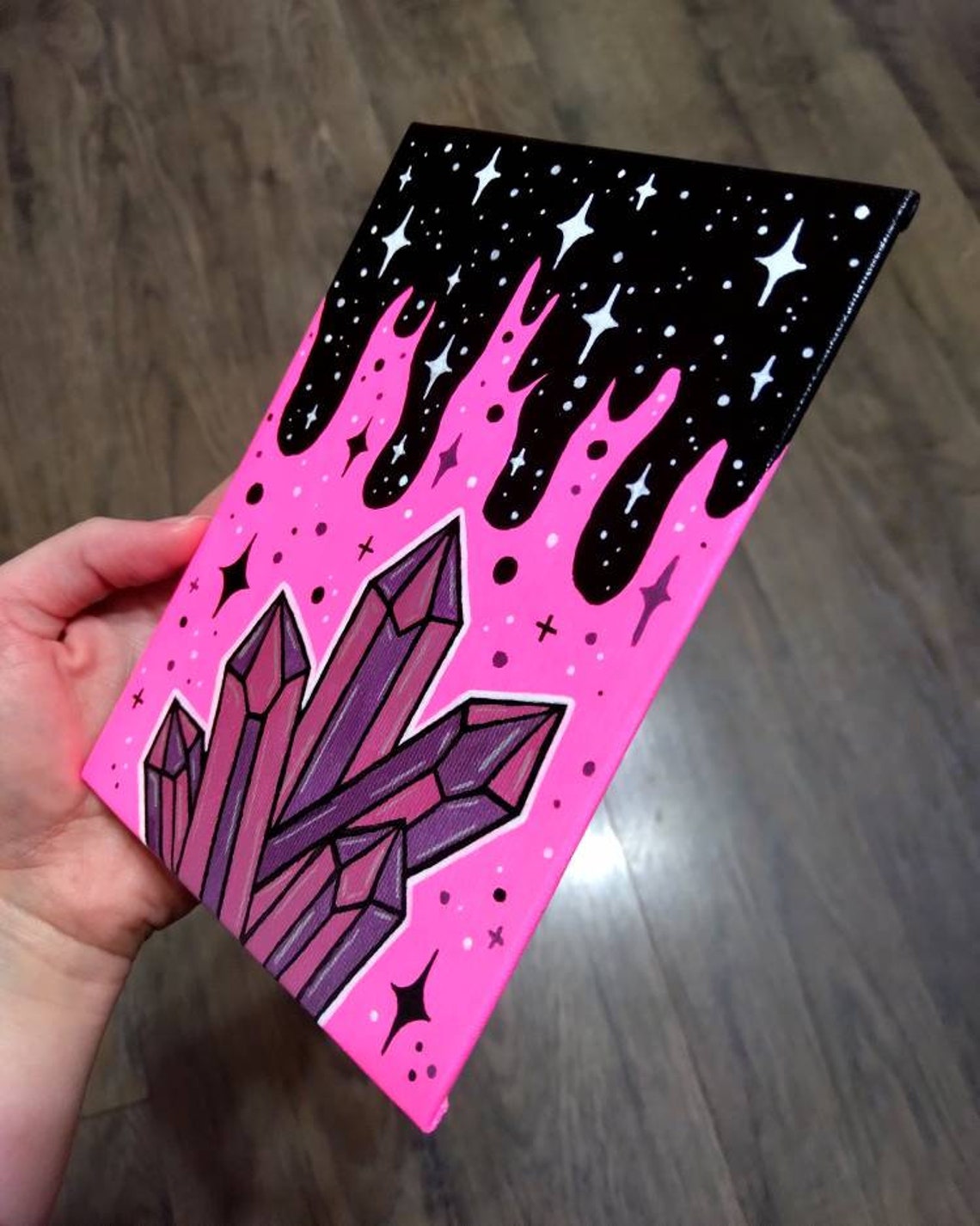 Space Drip Crystals Painting - Etsy