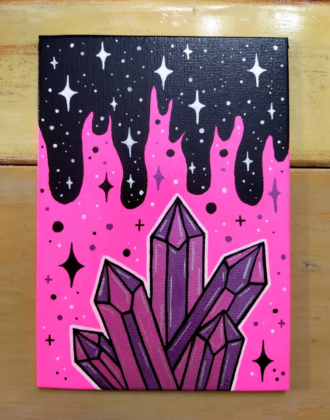 Space Drip Crystals Painting - Etsy