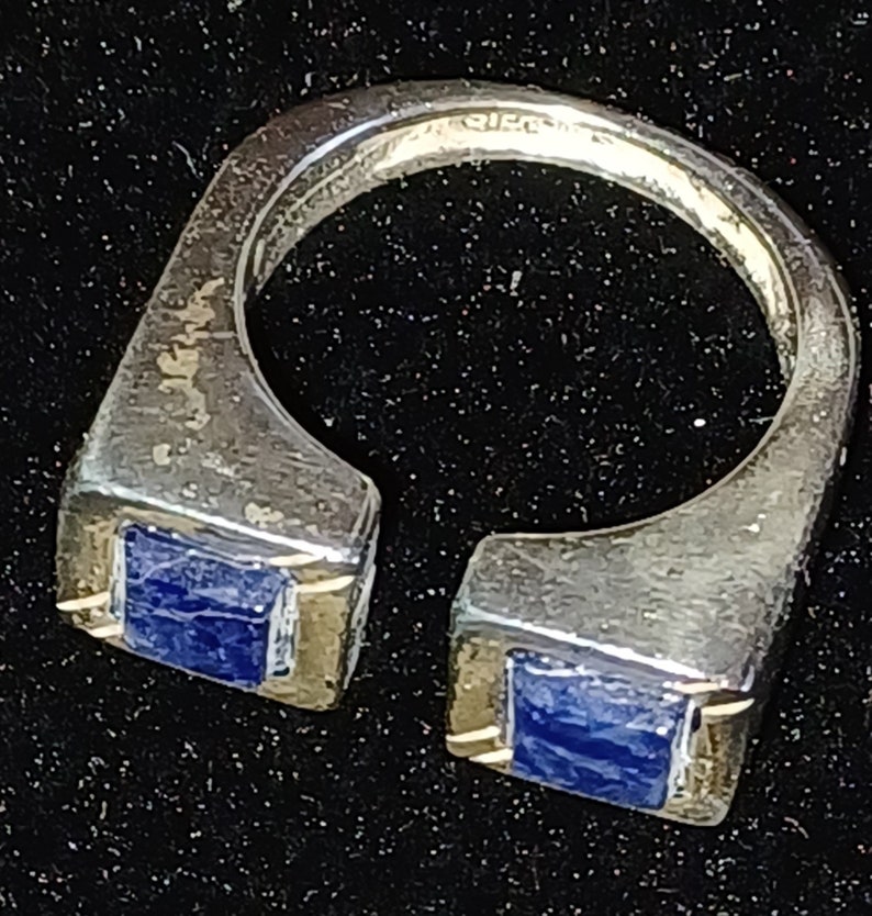 Rare Swank Sterling & Lapis Ring - Etsy