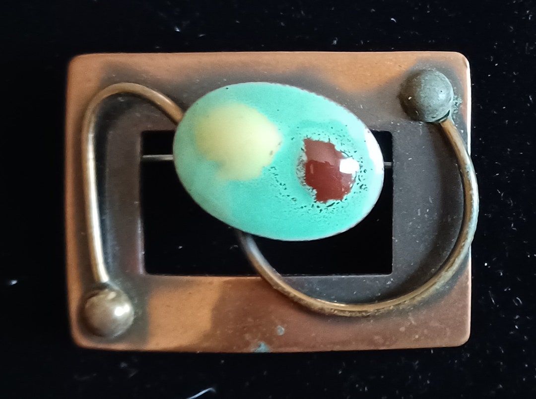 Mid-century Copper Brooch - Etsy
