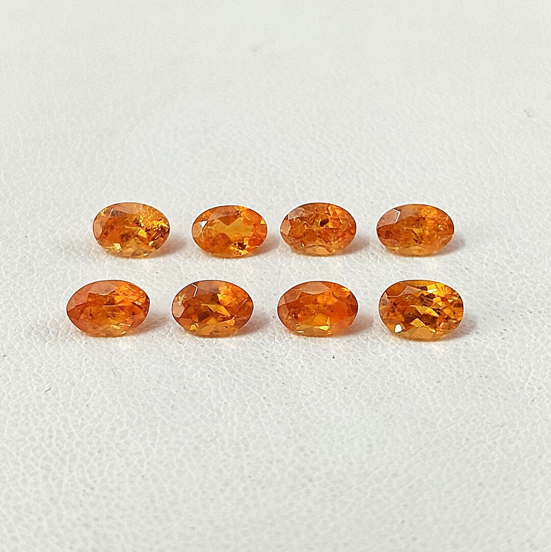 4x6mm Spessartine Garnet Oval Cut 8 Pieces Set 5.80cts Natural Orange ...