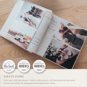 Wedding Album With Linen Cover and Photo Window - Holds 200 Photos With ...