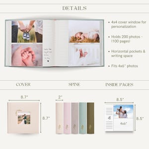 Wedding Album With Linen Cover and Photo Window - Holds 200 Photos With ...