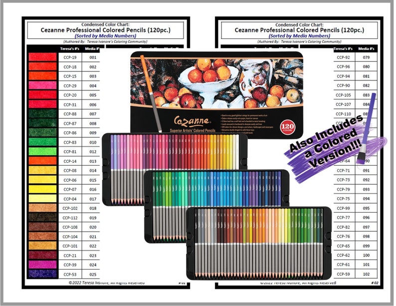 Condensed Color Chart For: Cezanne Professional Colored - Etsy