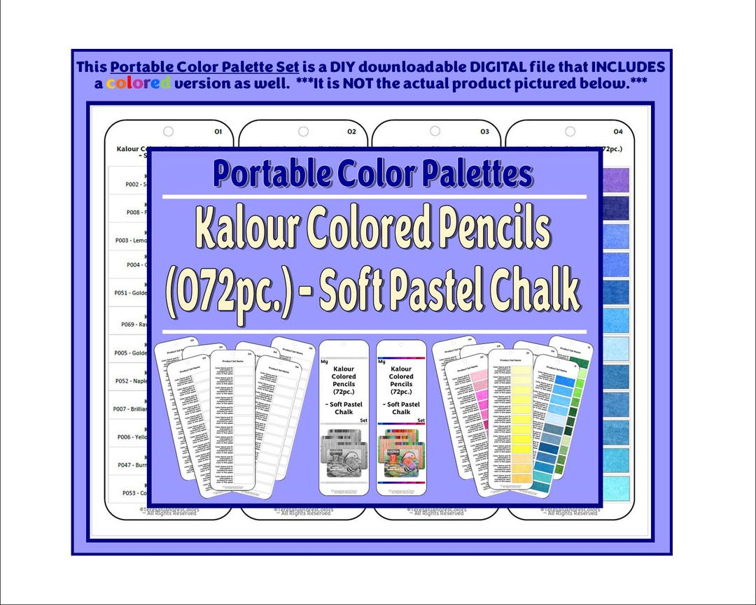 Color Palette Cards: Kalour Colored Pencils (072pc.) - Soft Pastel ...