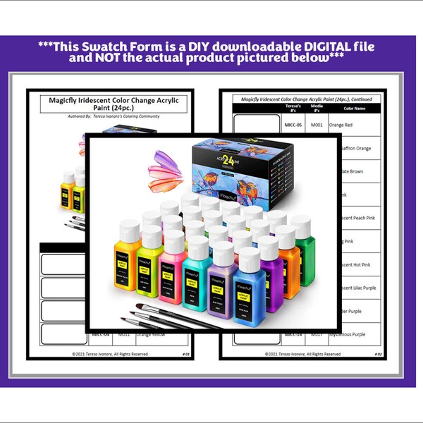 Acrylic Paint Color Charts - Etsy