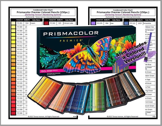 Condensed Color Chart For: Prismacolor Premier Pencils - Etsy
