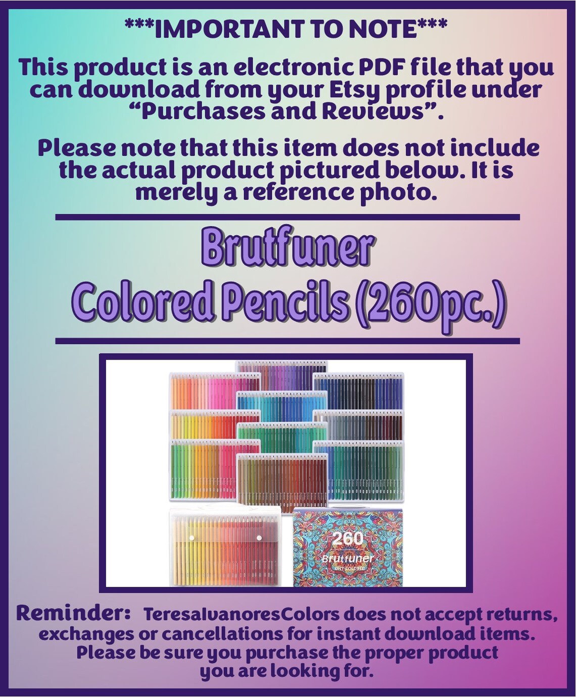 Swatch Form: Brutfuner Colored Pencils 260pc. - Etsy Canada
