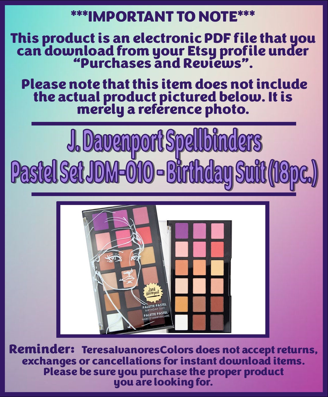Swatch Form: Jane Davenport Spellbinders Pastel Sets - Chilled (18pc ...