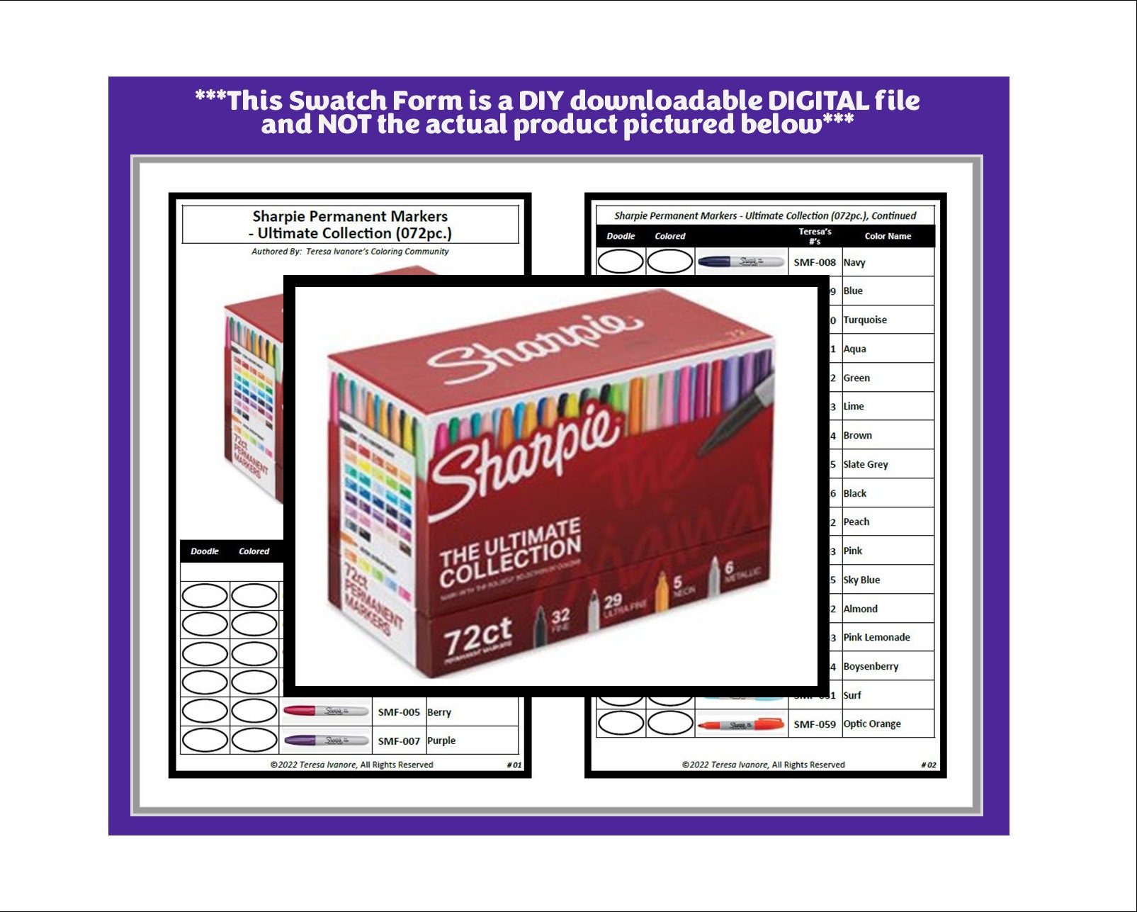 Swatch Form: Sharpie Markers - Ultimate Collection (072pc.) (black ...