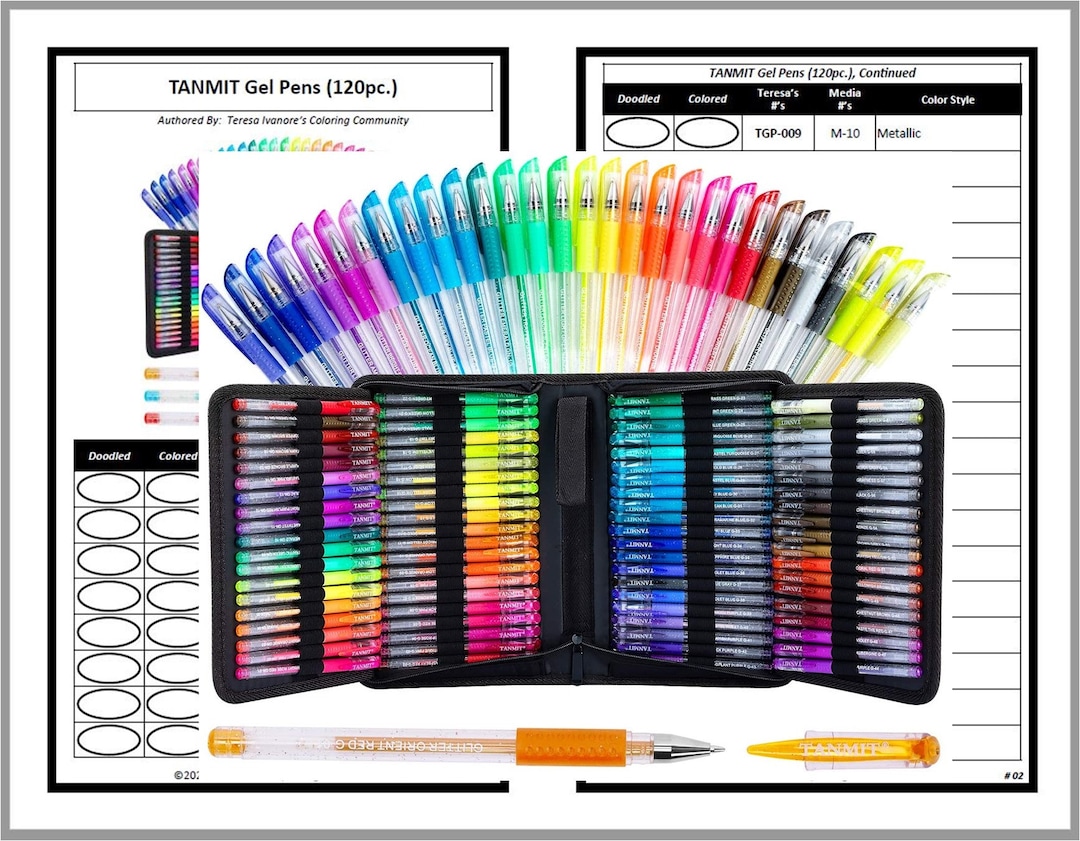 Swatch Form: TANMIT Gel Pens 120pc. - Etsy