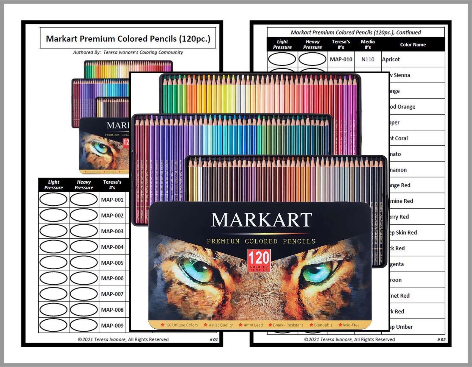 Swatch Form: Markart Premium Colored Pencils 120pc. - Etsy