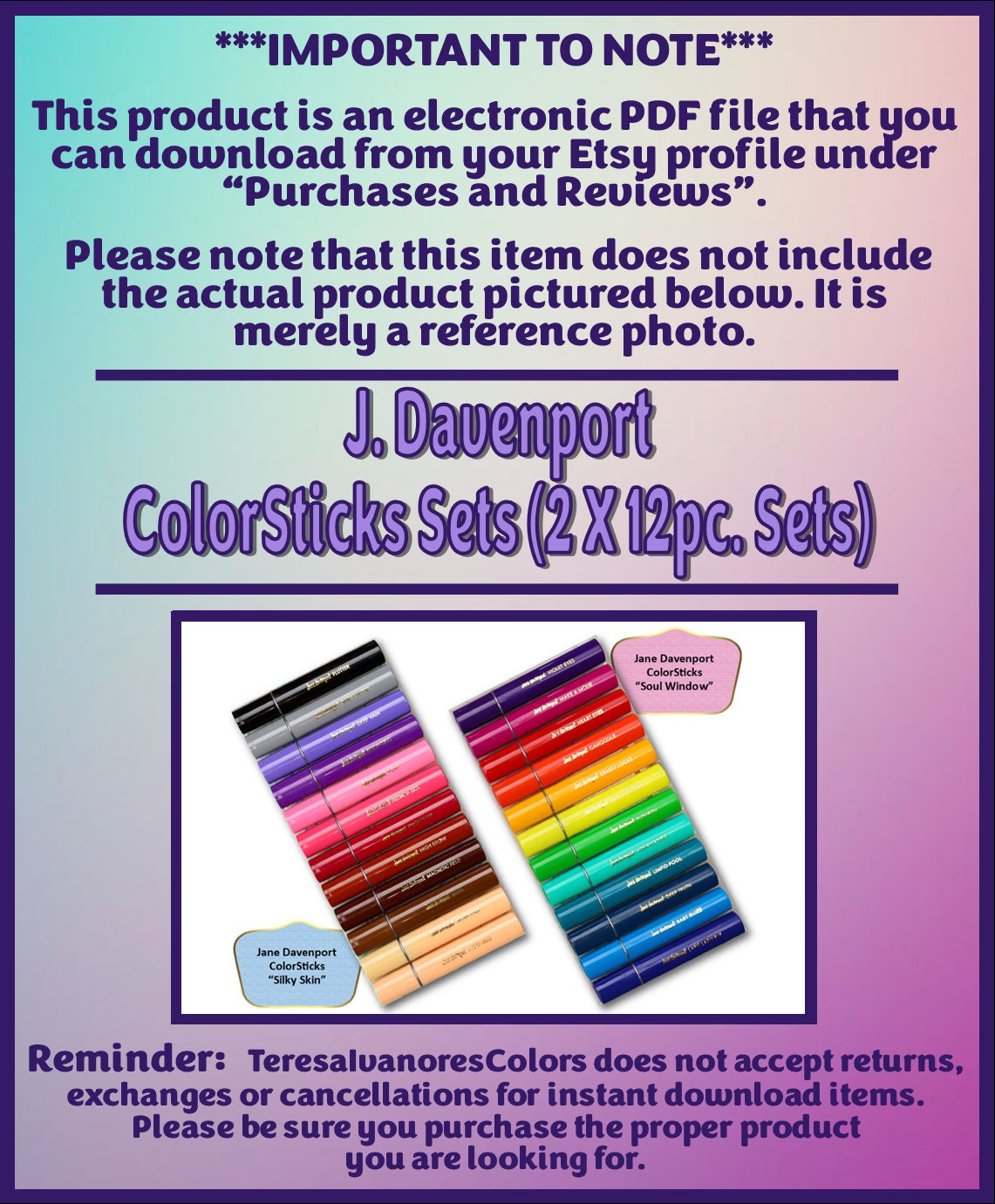 Swatch Form: Jane Davenport Colorsticks Sets - Silky Skin & Soul Window ...