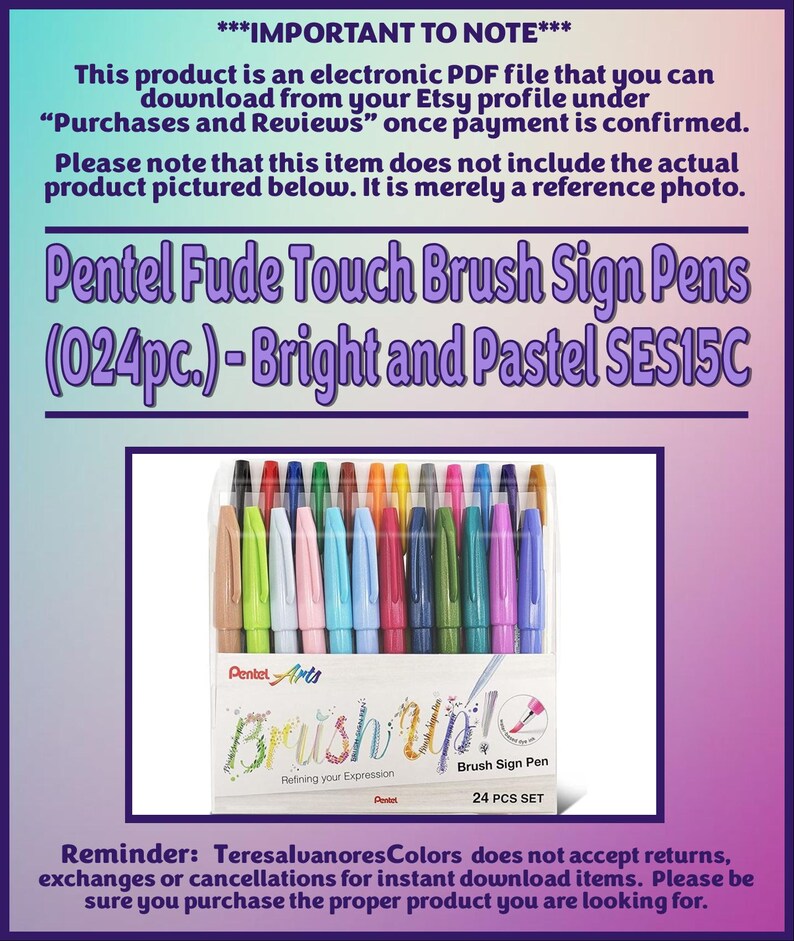 Swatch Form: Pentel Fude Touch Brush Sign Pens (024pc.) - Bright and ...