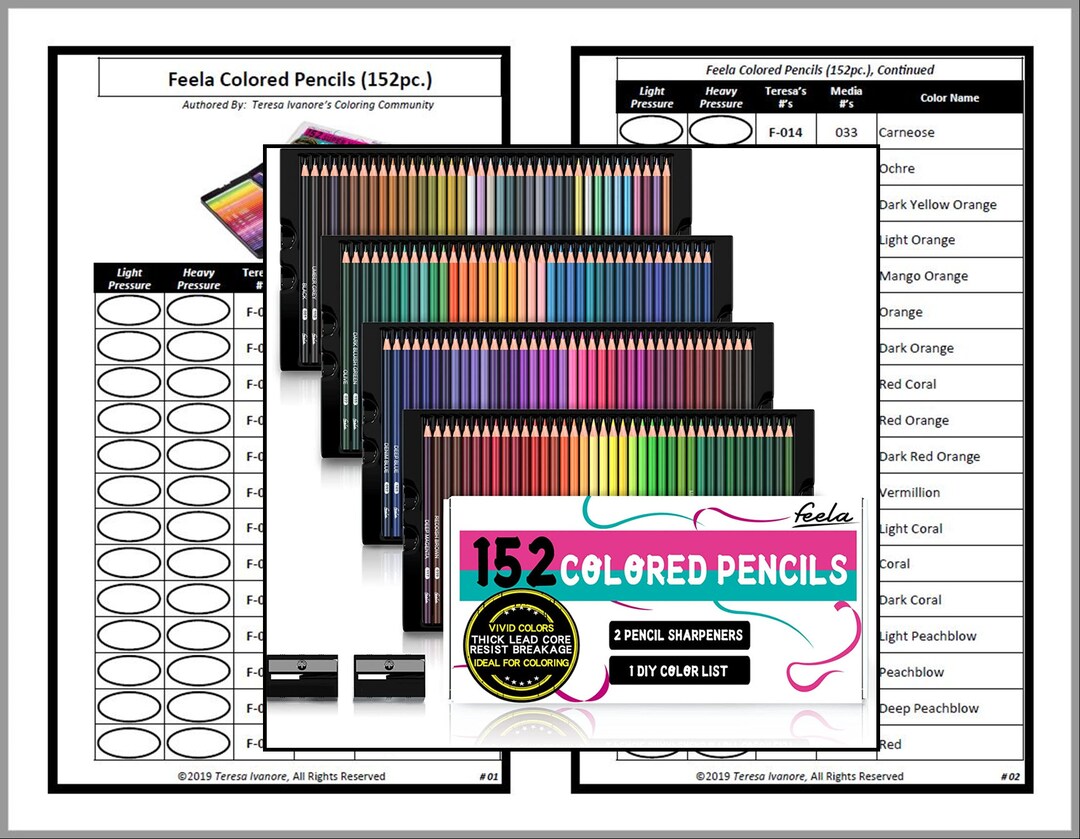 Swatch Form: Feela Colored Pencils 152pc. - Etsy