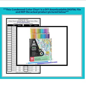 Condensed Chart: Arteza Colored Pencils (050pc.) - Classic Pastel ...