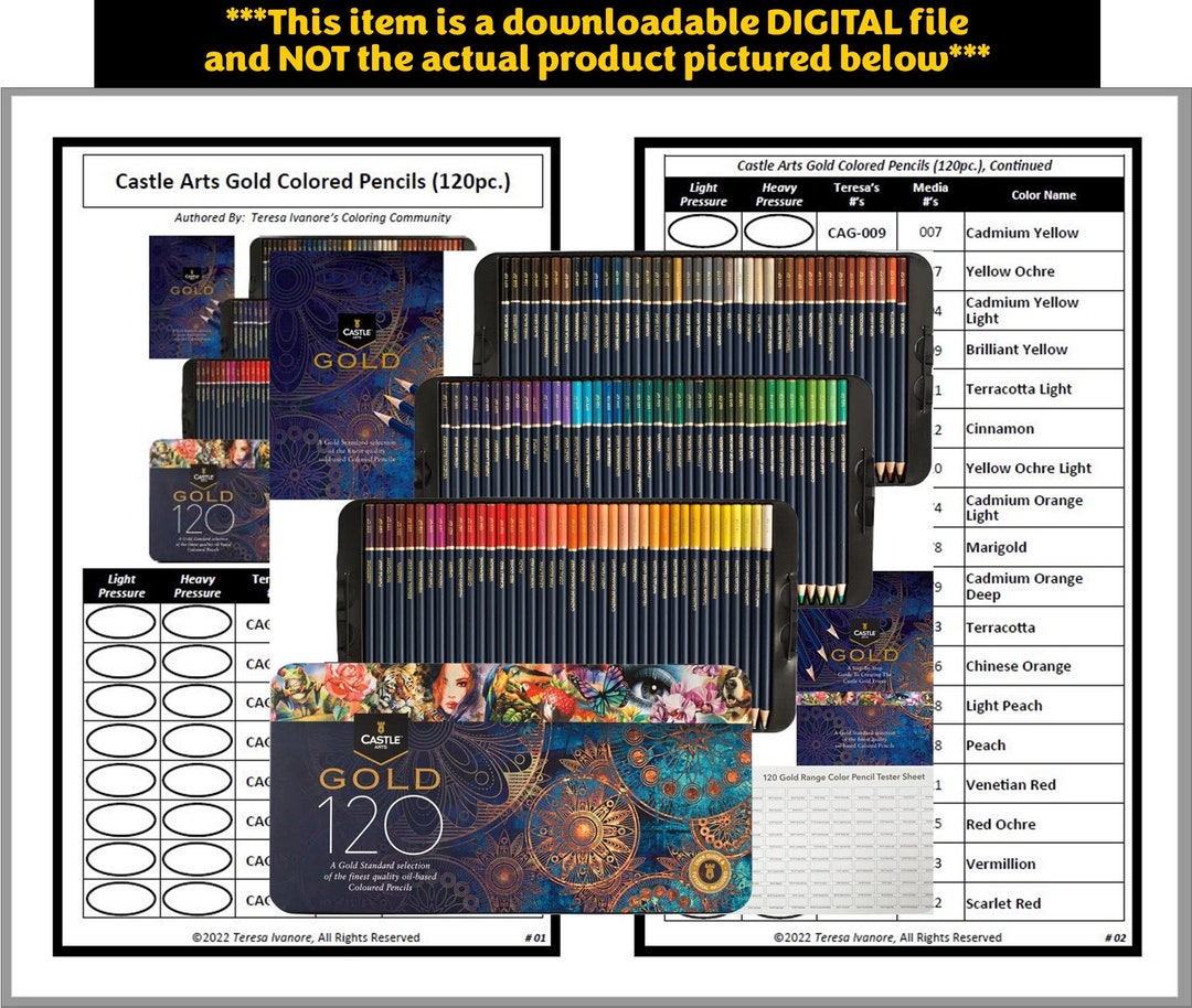 Swatch Form /color Chart For: Castle Arts Colored Pencils - Etsy Hong Kong