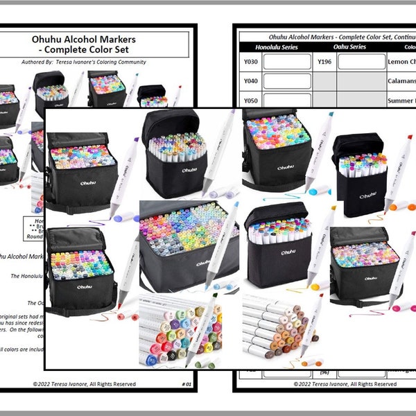 Ohuhu Color Chart 320 - Etsy