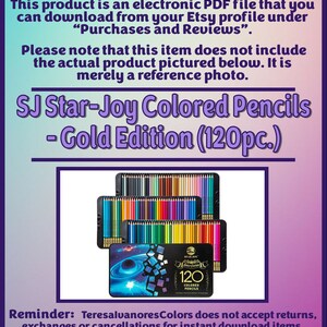 Condensed Color Chart For: SJ STAR-JOY Gold Edition Colored Pencils ...