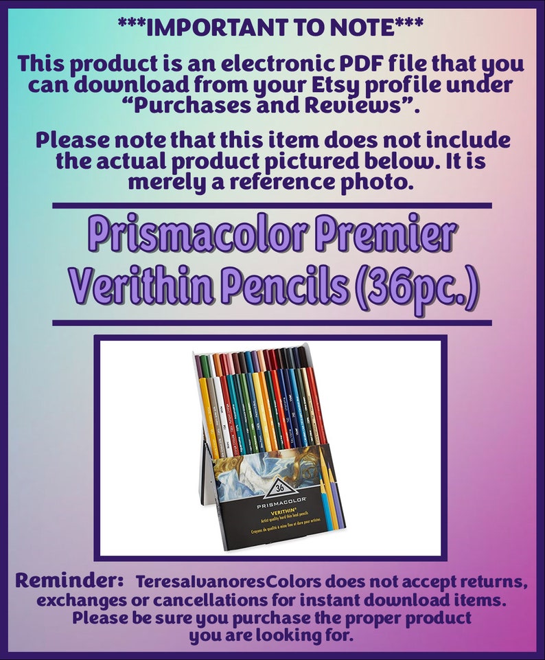 Swatch Form: Prismacolor Premier Verithin Colored Pencils - Etsy