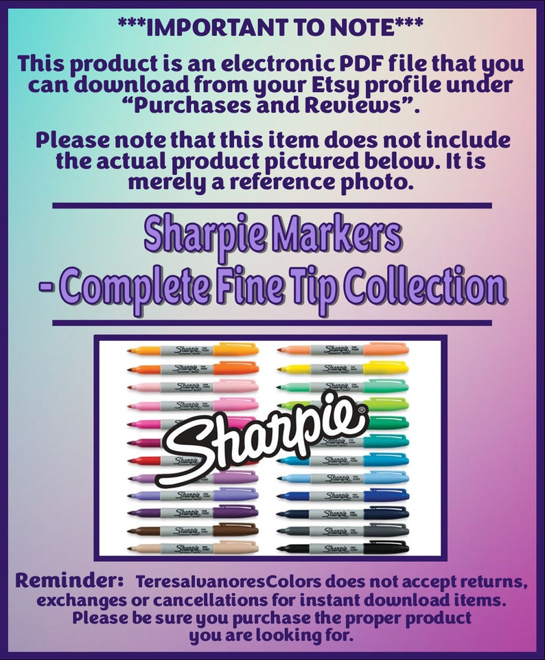 Swatch Form: Sharpie Markers - Complete FINE TIP Collection (black ...