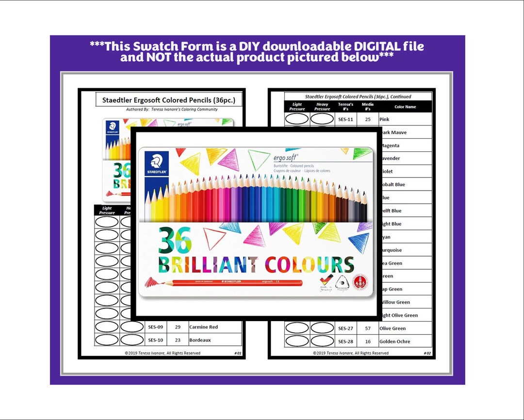 Swatch Form: Staedtler® Ergosoft® 157 Coloured Pencils (036pc.) (black ...