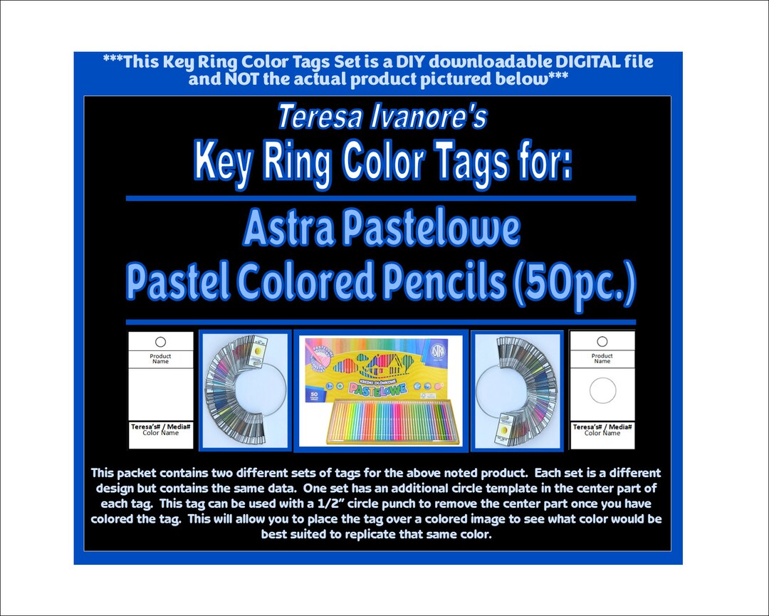 Key Ring Tags: Astra Pastelowe Pastel Colored Pencils 050pc. black ...